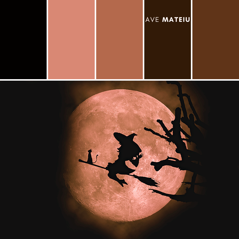 Halloween Witch and Moon Color Palette 412 - Ave Mateiu