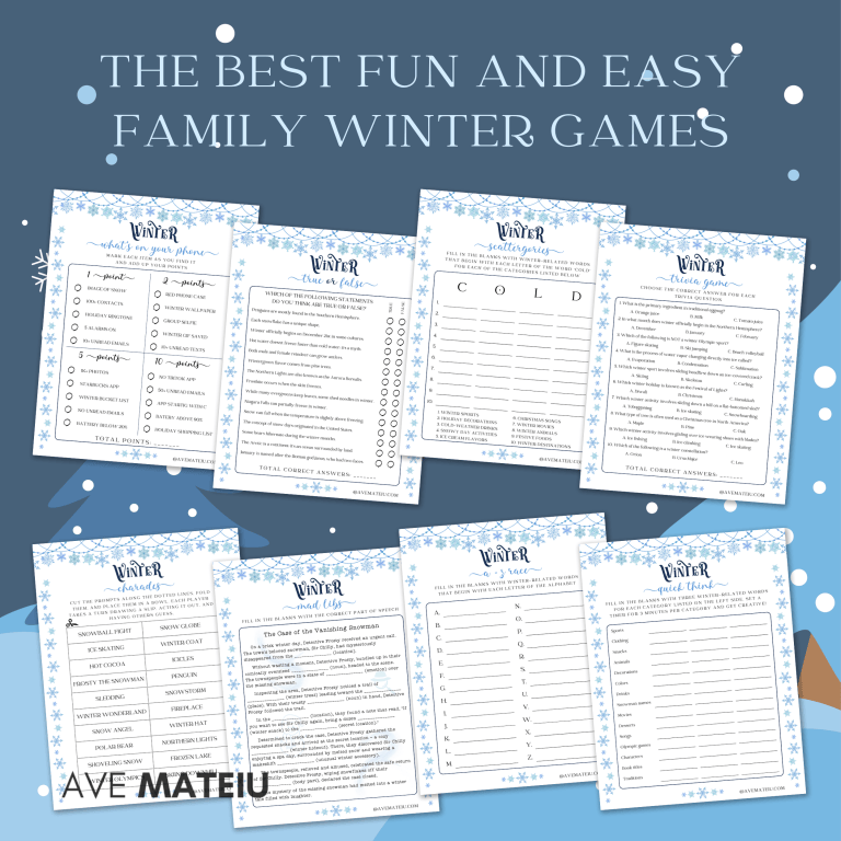 15 Printable Winter Games & Activities – Fun for Family, Kids & Holiday ...