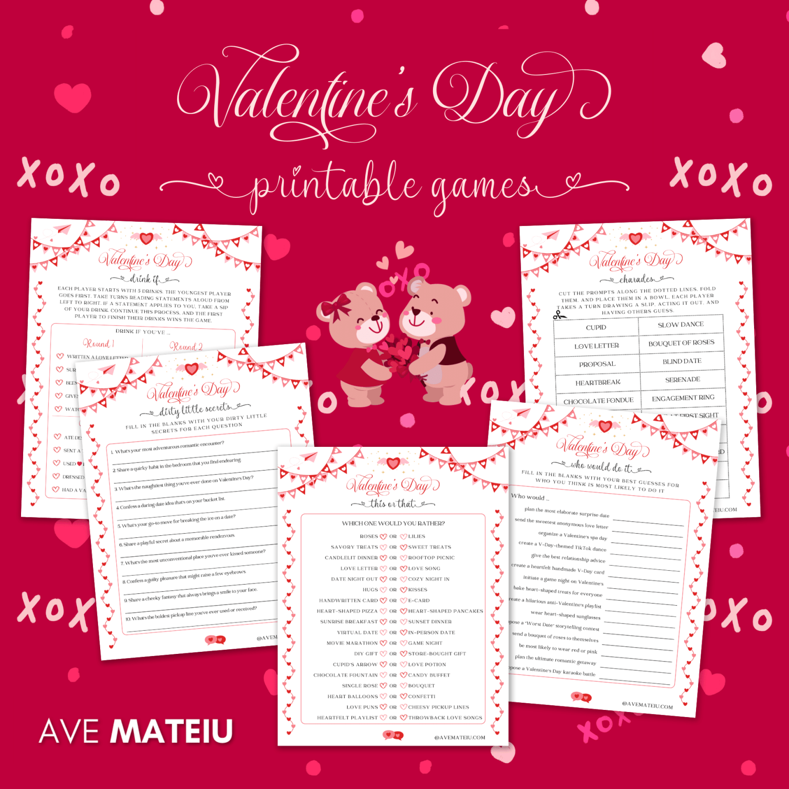 14 Printable Valentine's Day Games and Activities - Adults and Teens ...