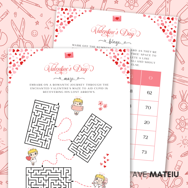20 Printable Valentine's Day Games and Activities - Classroom - Ave Mateiu