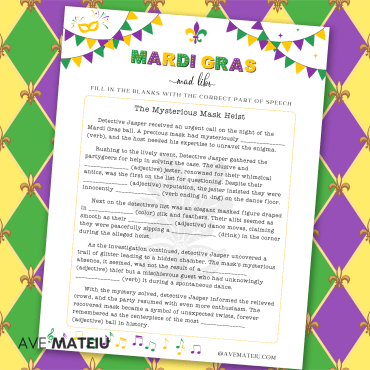 23 Printable Mardi Gras Party Games and Activities - Ave Mateiu