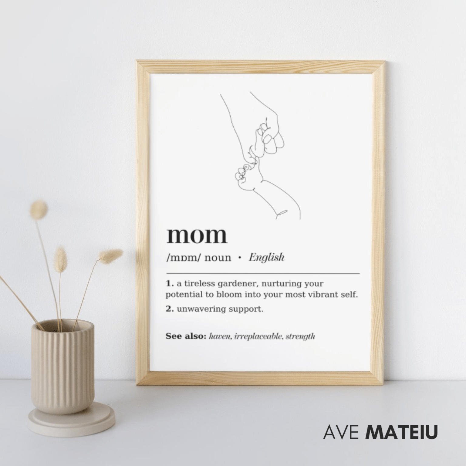 Mom Definition – Mother's Day Printable Wall Art - Ave Mateiu