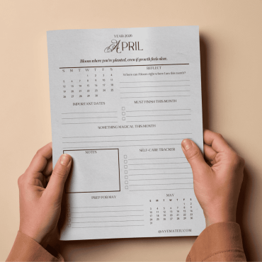 2026 Monthly Calendar with Motivational Quotes Printable - Ave Mateiu