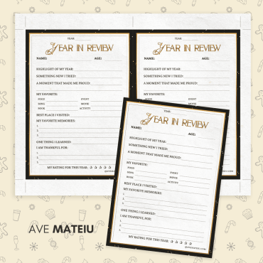 Year in Review Printable - Ave Mateiu